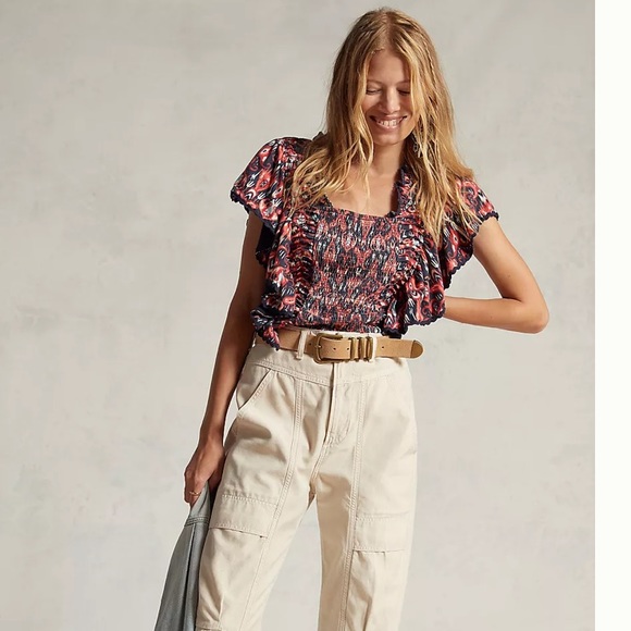Anthropologie Tops Anthropologie Let Me Be Smocked Crop Top Poshmark